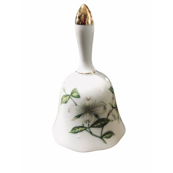 Lefton | Accents | Lefton China Bell Hand Painted White Dogwood Flowers ...
